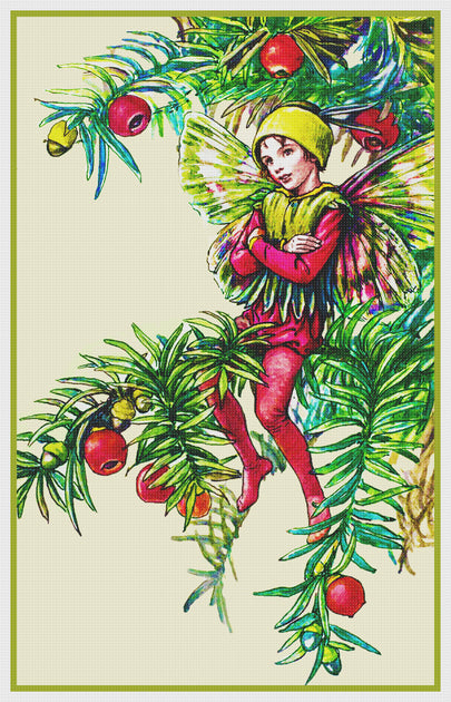 The Yew Garden Fairy by Cicely Mary Barker Counted Cross Stitch Patter ...