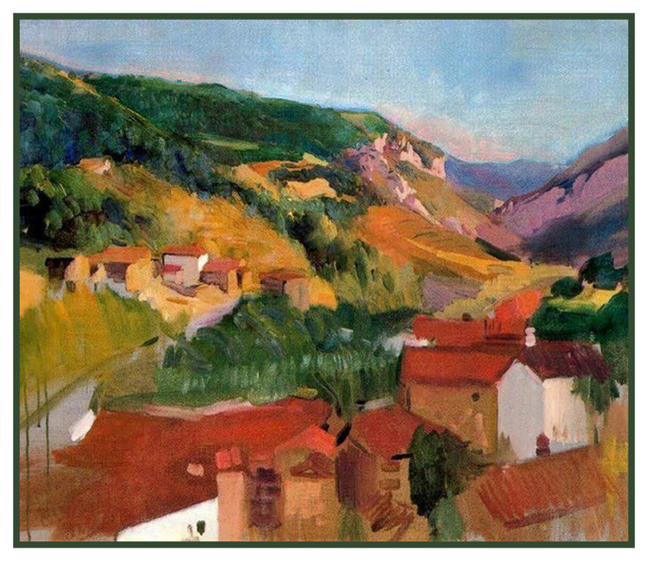 Cottages in the Roncal Valley by Joaquin Sorolla y Bastida Counted Cro ...