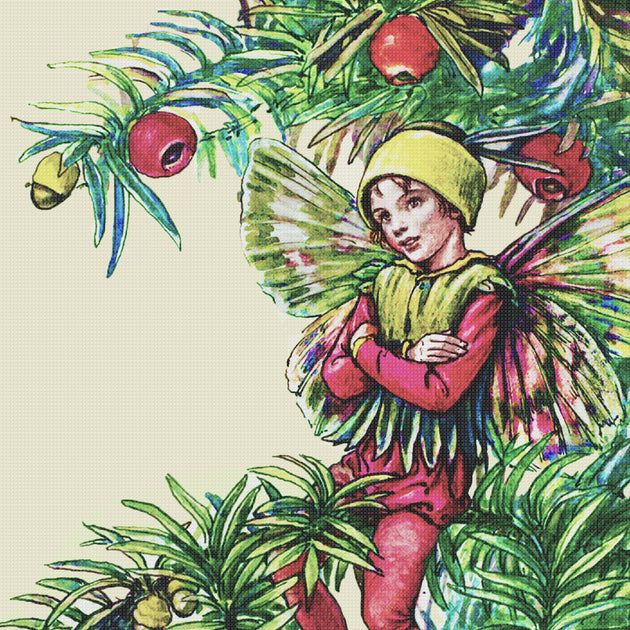 The Yew Garden Fairy Detail by Cicely Mary Barker Counted Cross Stitch ...
