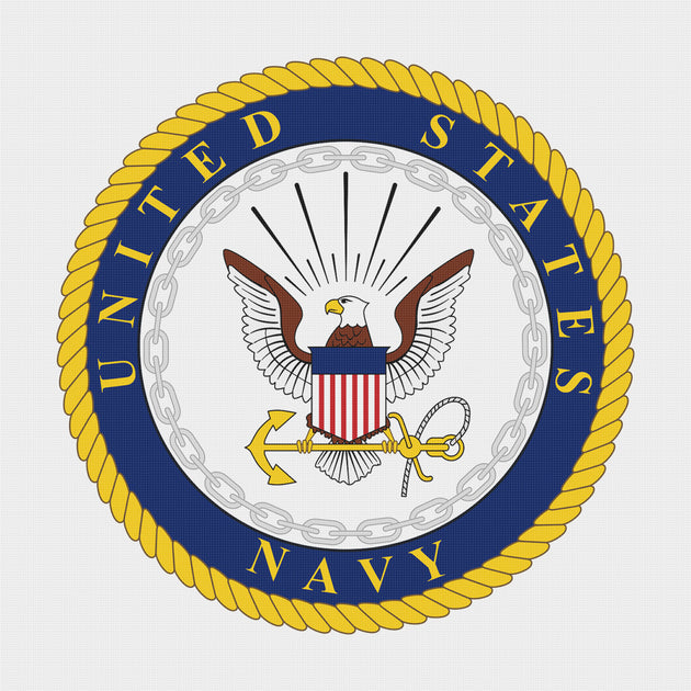 US American Navy Crest Insignia Emblem Counted Cross Stitch Chart Patt ...