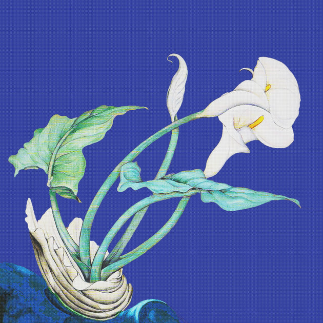 White Calla Lily Flowers -Square by American Artist Charles Demuth Cou ...