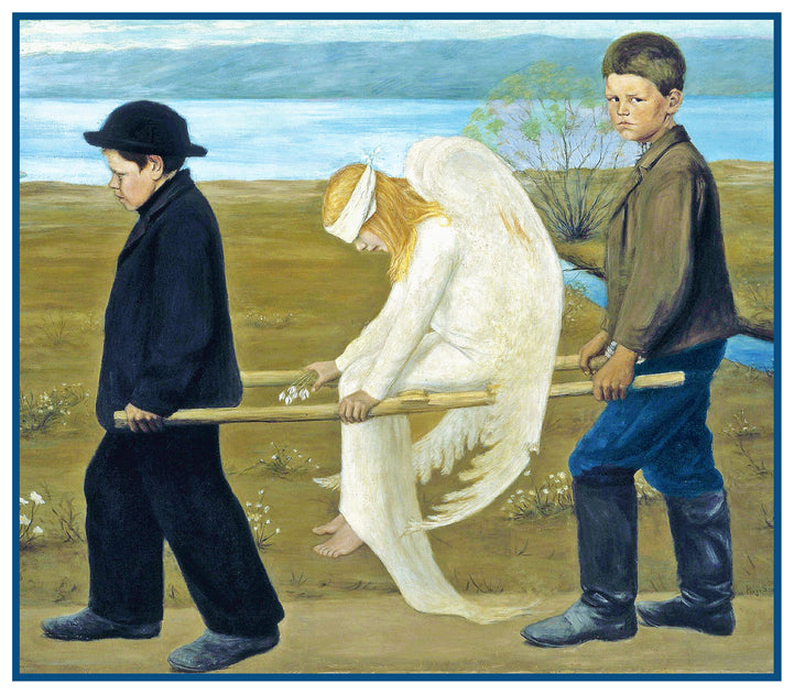 The Wounded Angel by Symbolist Painter Hugo Simberg Counted Cross Stit ...