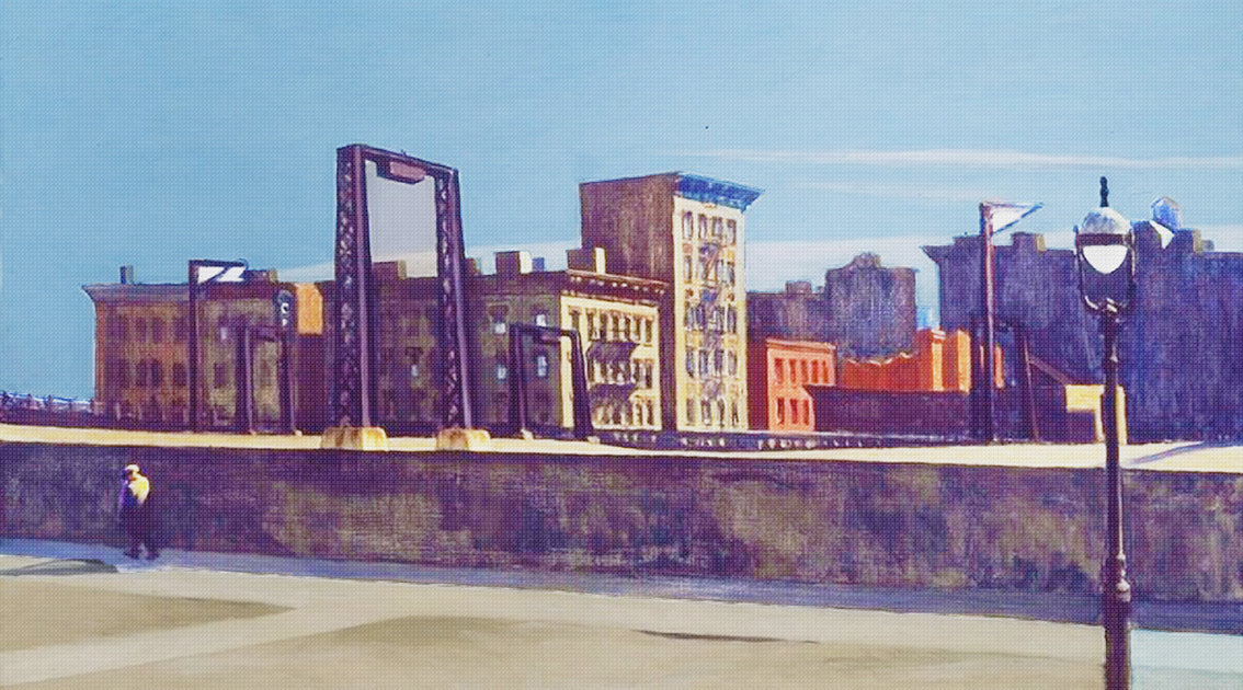 Manhattan Bridge Loop by American Edward Hopper Counted Cross Stitch P ...
