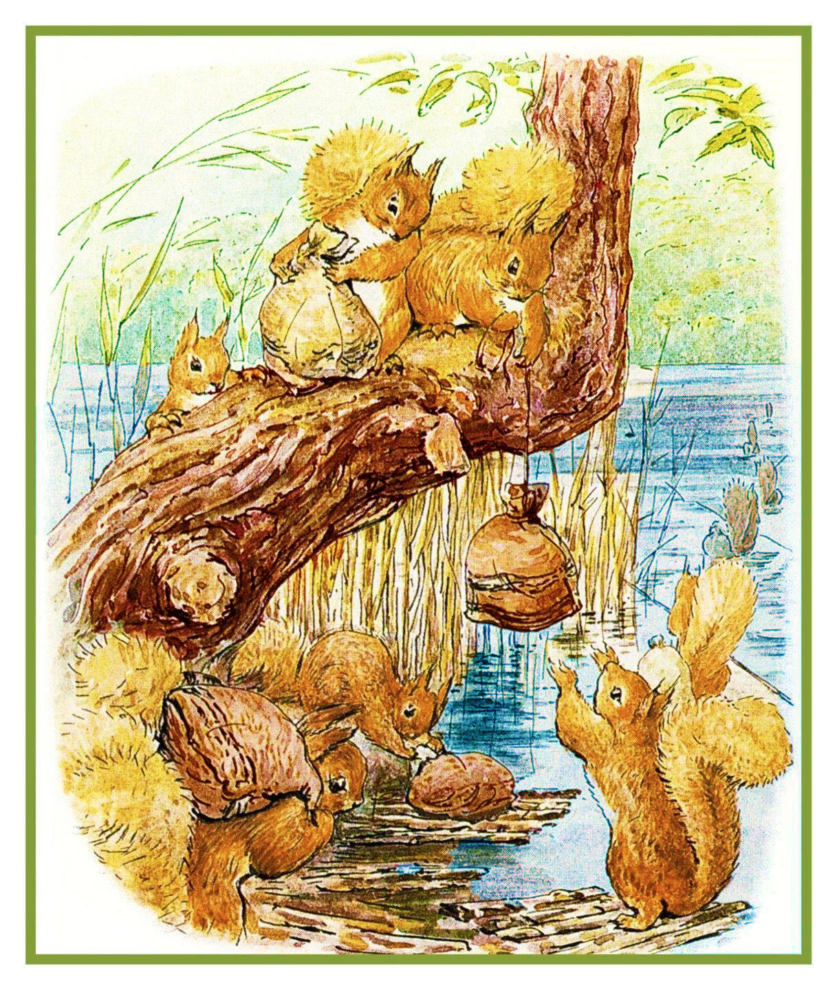 Squirrel Nutkin Friends Work Nuts inspired by Beatrix Potter Counted C ...
