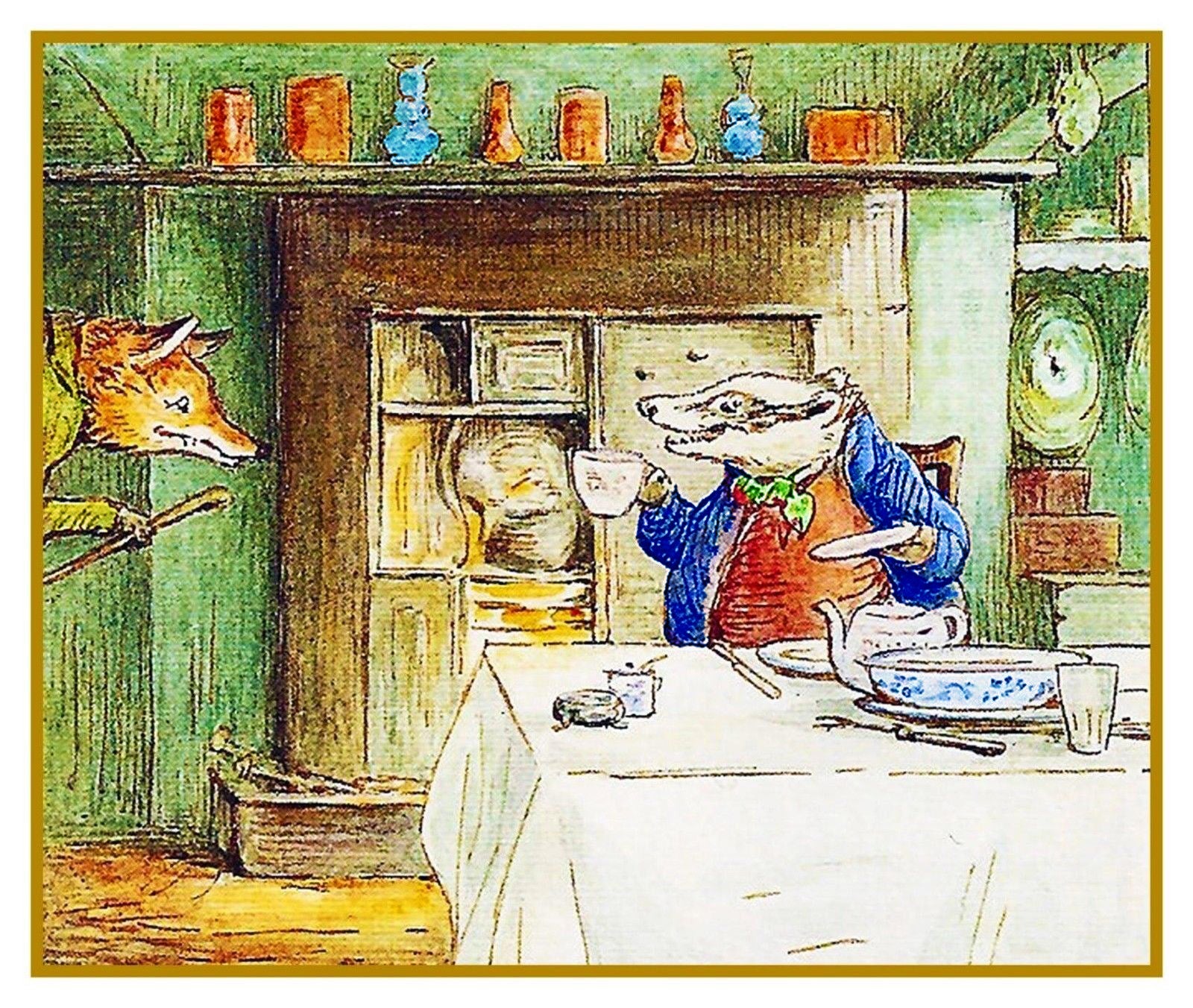 Fox Visits Tommy Brock inspired by Beatrix Potter Counted Cross Stitch ...