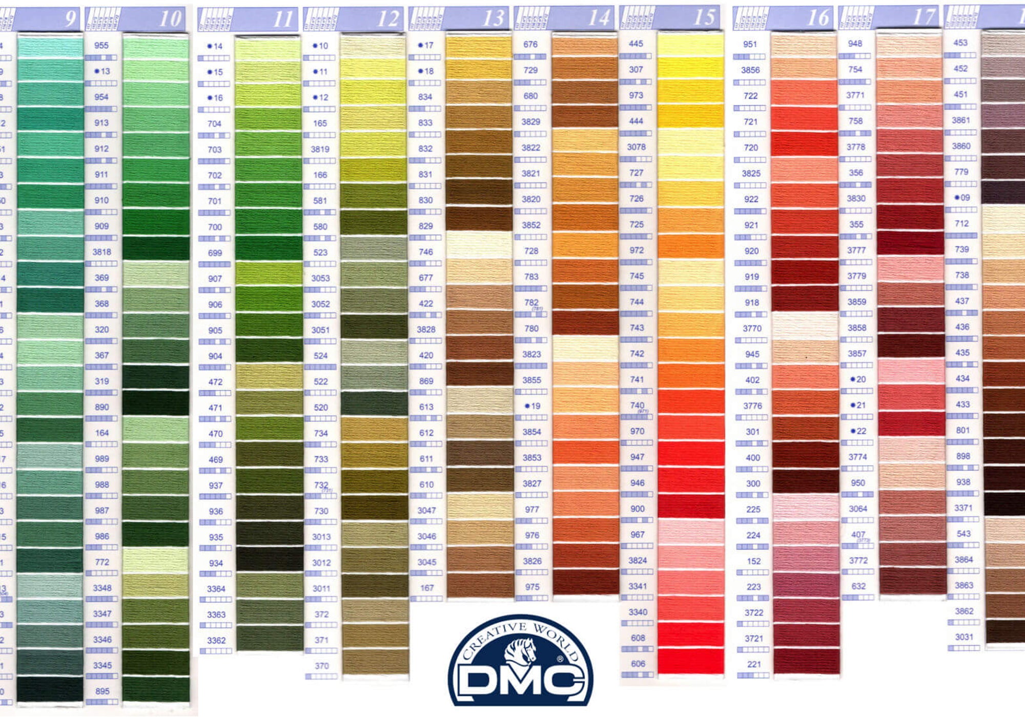 DMC Needlework Floss Threads Color Card-REAL THREAD SAMPLES 482 DMC Co ...