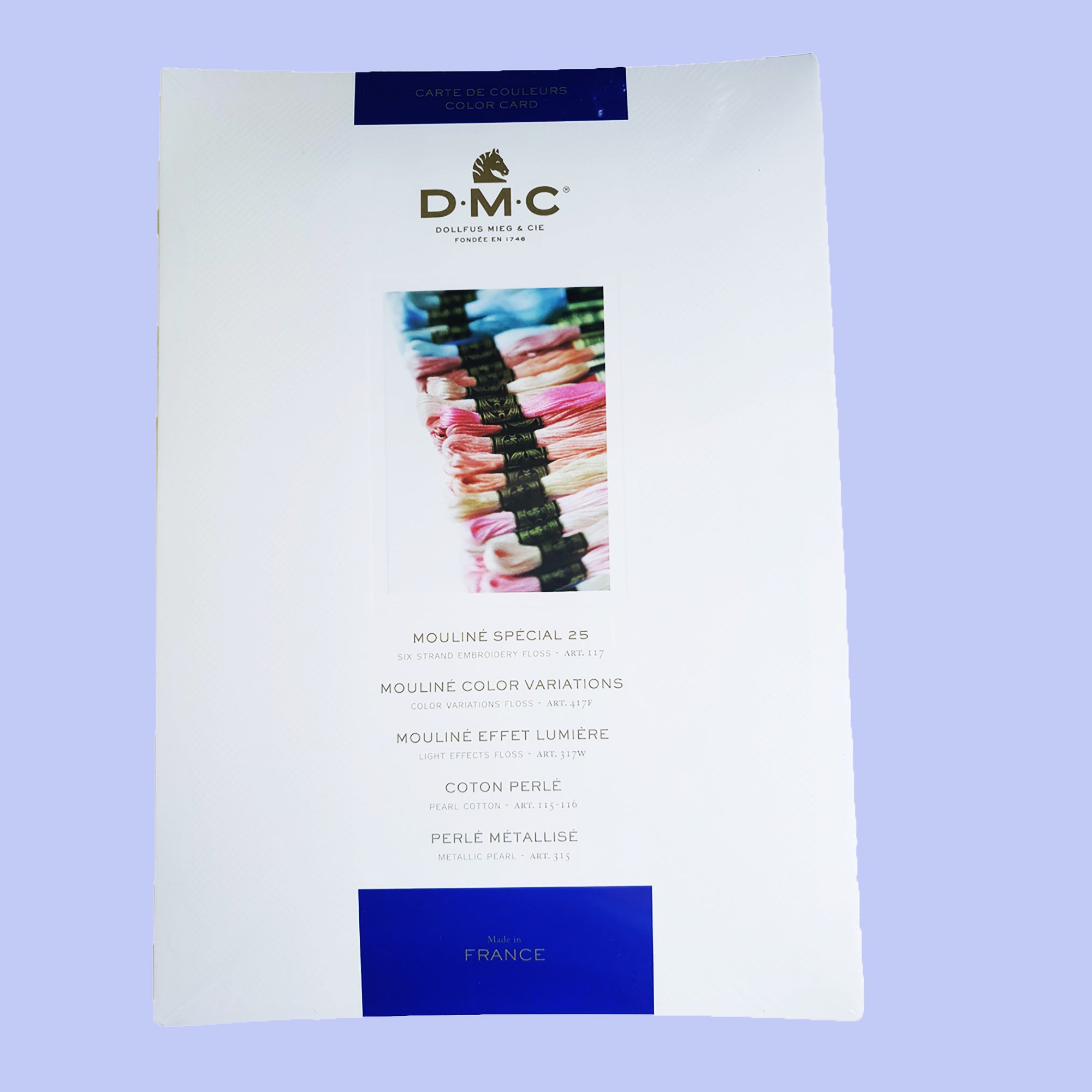 DMC Needlework Floss Threads Color Card-REAL THREAD SAMPLES 482 DMC Co ...